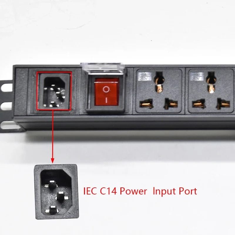 Cabinet rack wall desktop mount PDU Power Strip Unit C14 Input power input 2-10Ways Universal ...