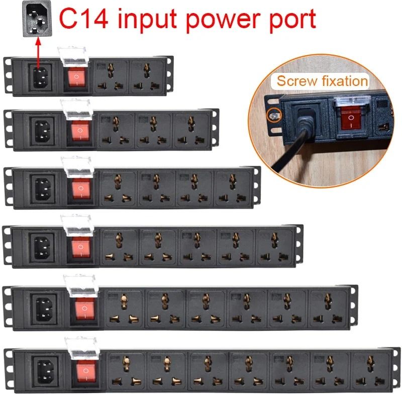 Cabinet rack wall desktop mount PDU Power Strip Unit C14 Input power ...