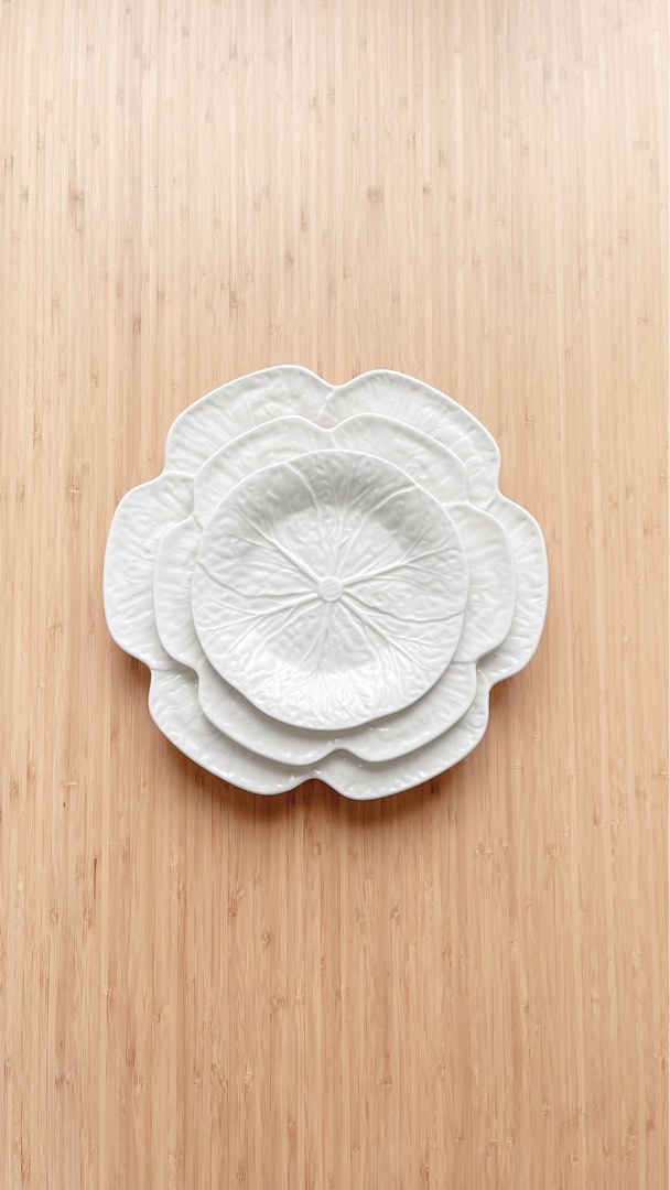 Bordallo Pinheiro Inspired Ceramic Cabbage Plates, Furniture & Home ...