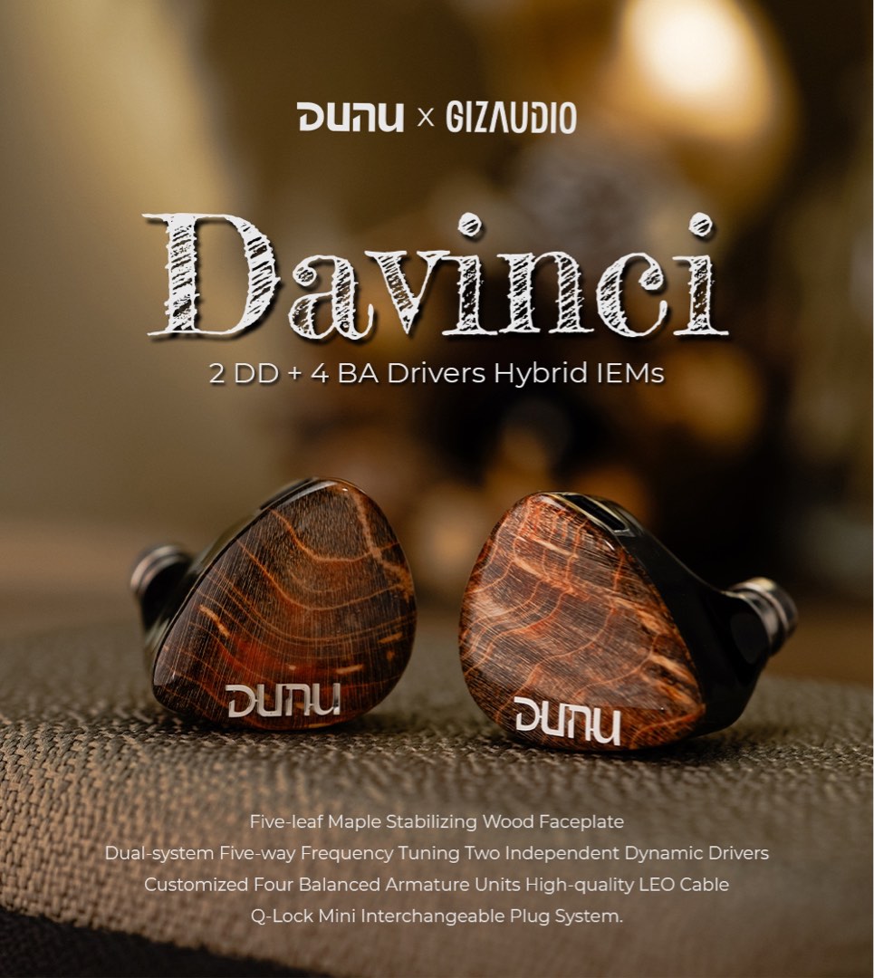 DUNU x Gizaudio DaVinci 2DD+4BA Hybrid In-Ear Earphones - Local ...
