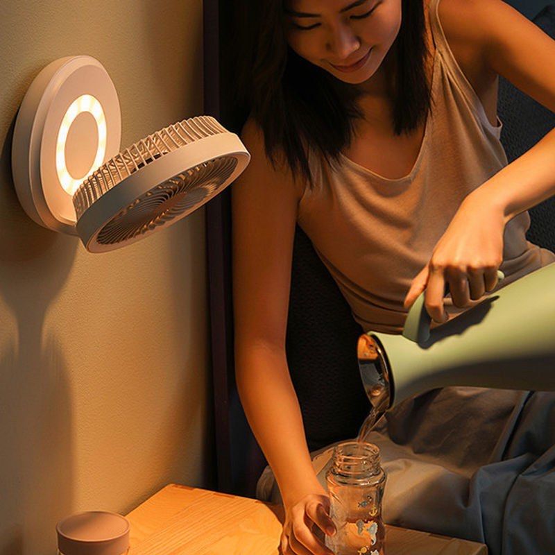 EDON E808 Portable Air Circulation Rechargeable Fan with Nightlight Auto Rotation (4 Speeds) on ...