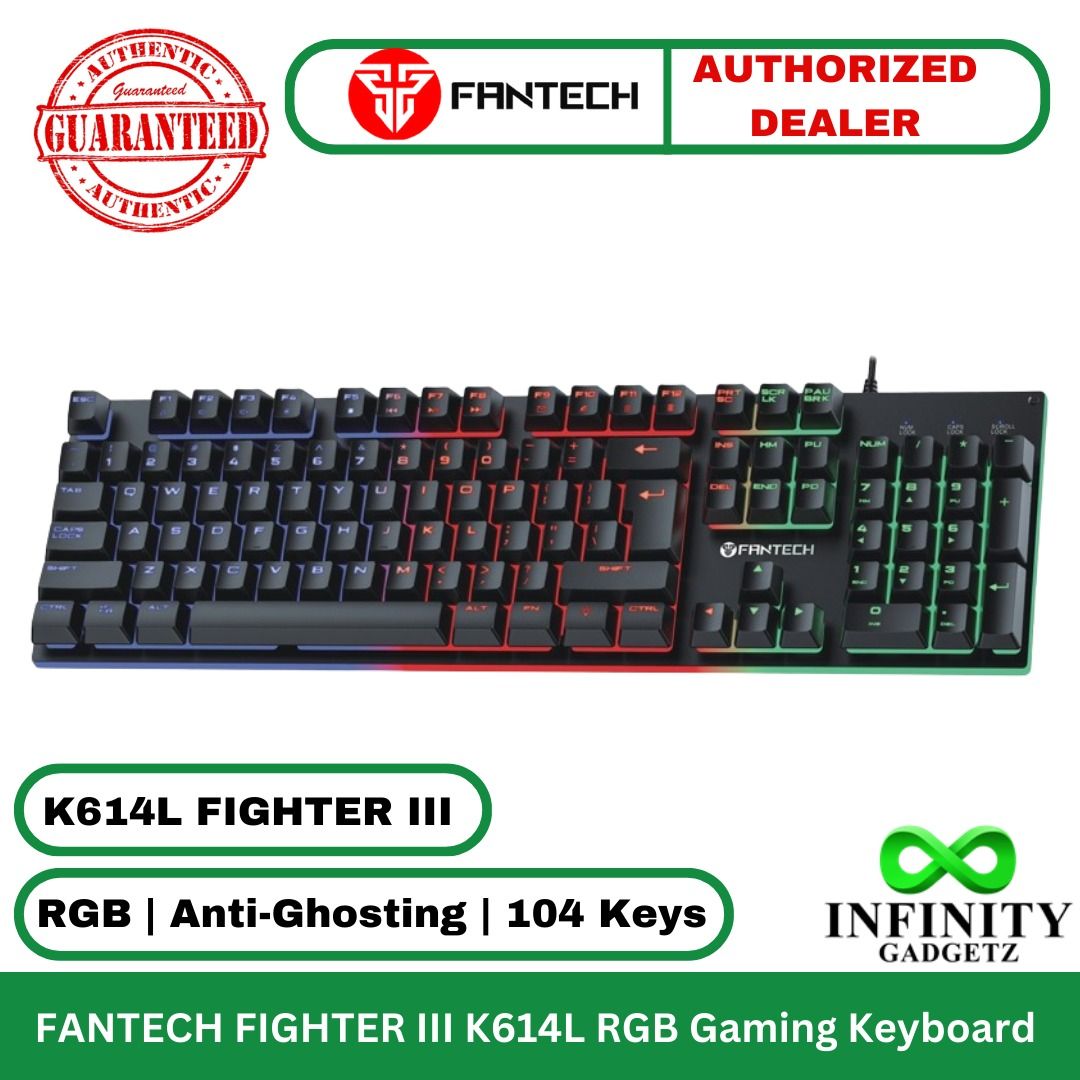 Fantech FIGHTER III K614L RGB Membrane Keyboard Wired Gaming Keyboard ...