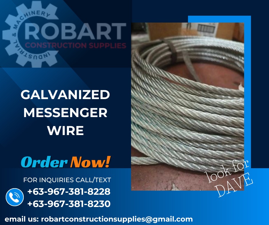 GALVANIZED MESSENGER WIRE, Commercial & Industrial, Construction Tools ...