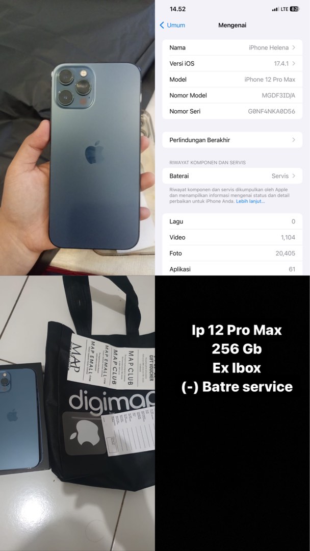 IPHONE 12 Pro Max 256 Ex Ibox, Telepon Seluler & Tablet, iPhone, iPhone ...