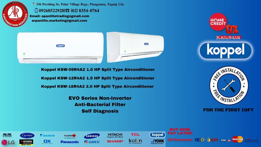 KOPPEL SPLIT TYPE AIRCONDITIONER / OFFICE AIRCON SUPPLY!!!!!!!!, TV & Home Appliances, Air ...
