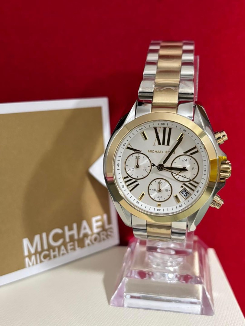 MK SMALL TWO TONE DIAL BRADSHAW AUTHENTIC WATCH, Women's Fashion ...