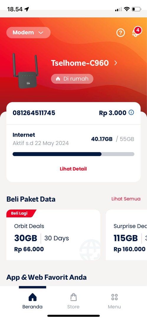 Modem telkomsel orbit star N1, Elektronik, Lainnya di Carousell