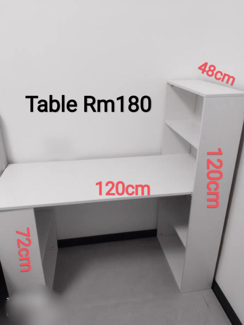 New white Study table computer desk with rack attached 5% defect ...