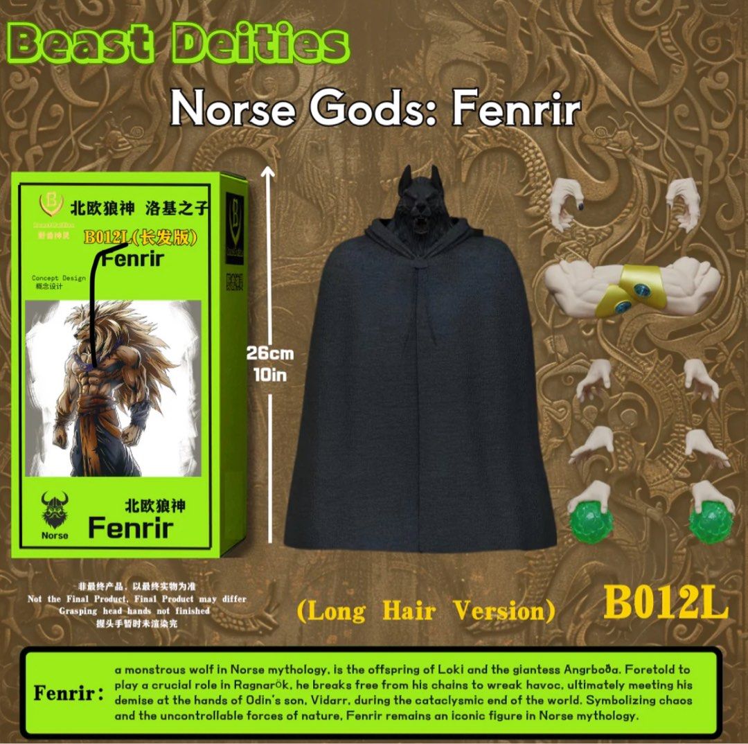 (Preorder) Beast Deities Norse Gods 10inches Fenrir Long Hair B012L ...