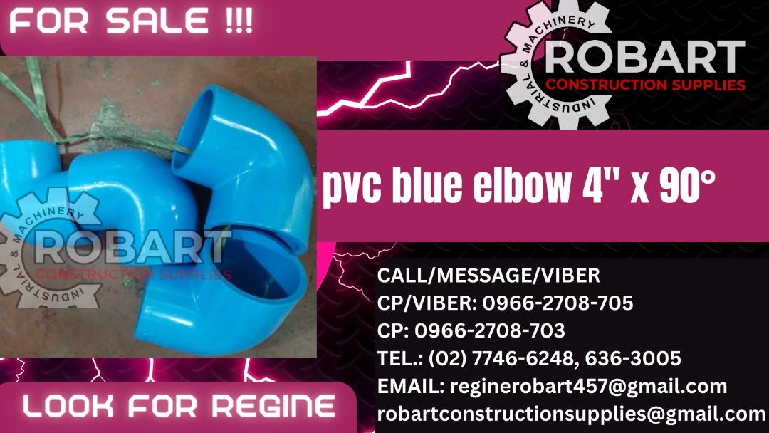 pvc blue elbow 4" x 90°, Commercial & Industrial, Construction Tools ...
