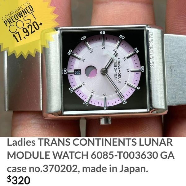 RARE & AUTHENTIC Trans Continents "Date-Time-Lunar Phase" Watch, Luxury ...