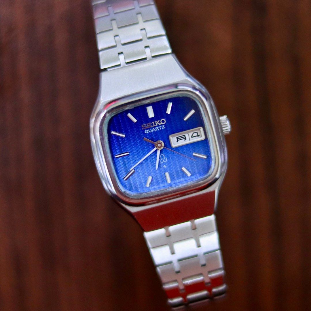 Seiko 7903 Light Blue JDM, Fesyen Wanita, Jam Tangan di Carousell
