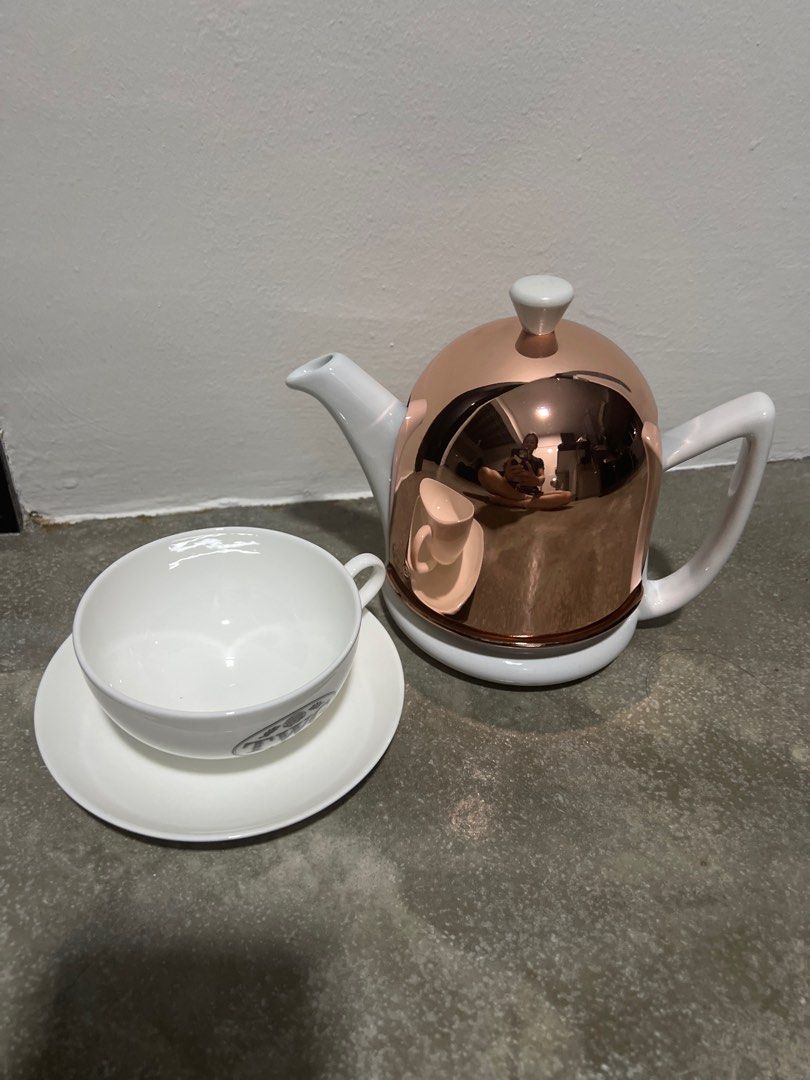 TWG ROSE DOME TEAPOT IN WHITE (600ML) free cup and saucer, Furniture ...