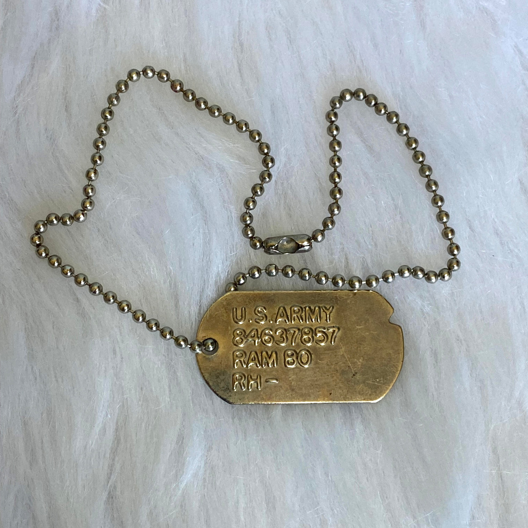 Vintage Rambo Sylvester Stallone Stainless Steel Military Dog Tag, Men ...