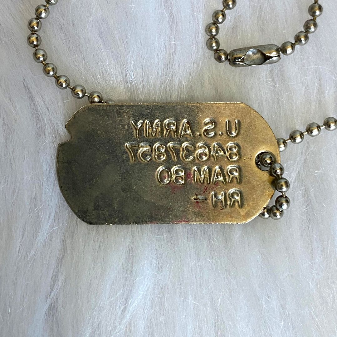 Vintage Rambo Sylvester Stallone Stainless Steel Military Dog Tag, Men ...