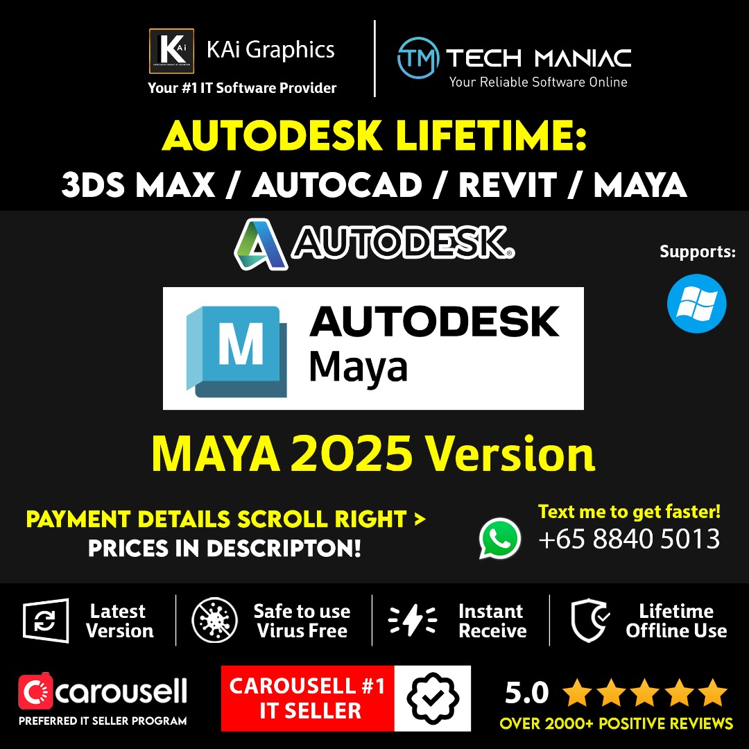 2025 Lifetime AutoDesk: MAYA Lifetime Software Editing (For Windows only), Computers & Tech ...