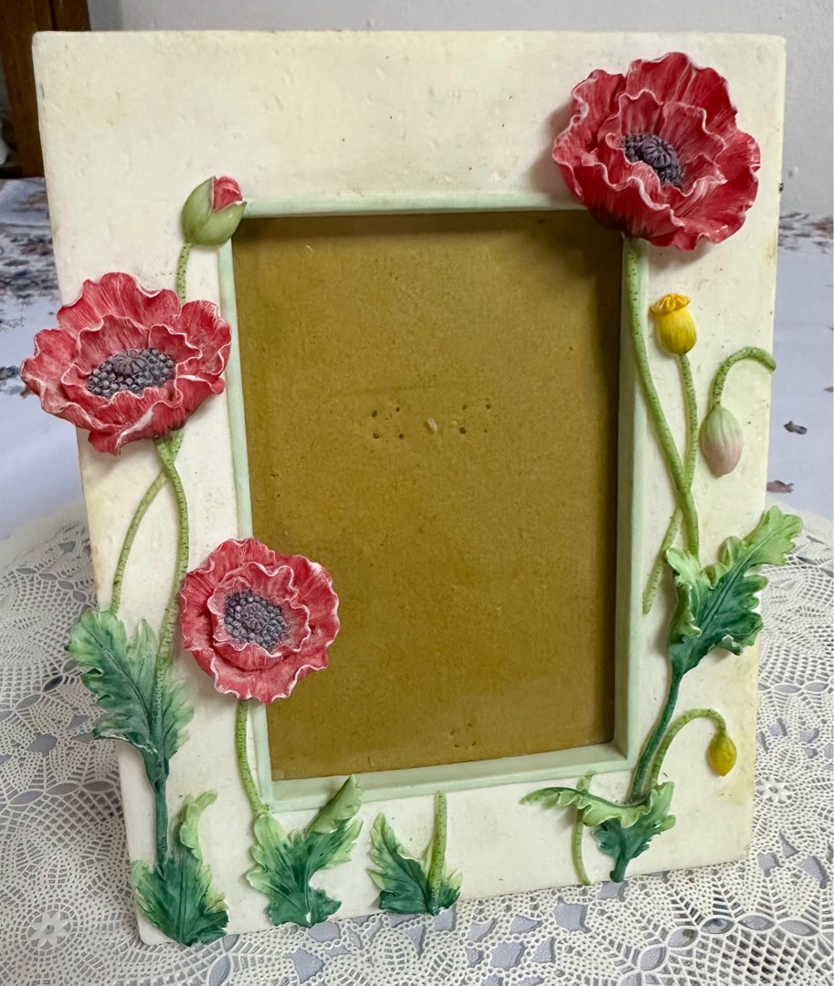 3D Resin Poppy Flower Photo Frame, Furniture & Home Living, Home Decor ...