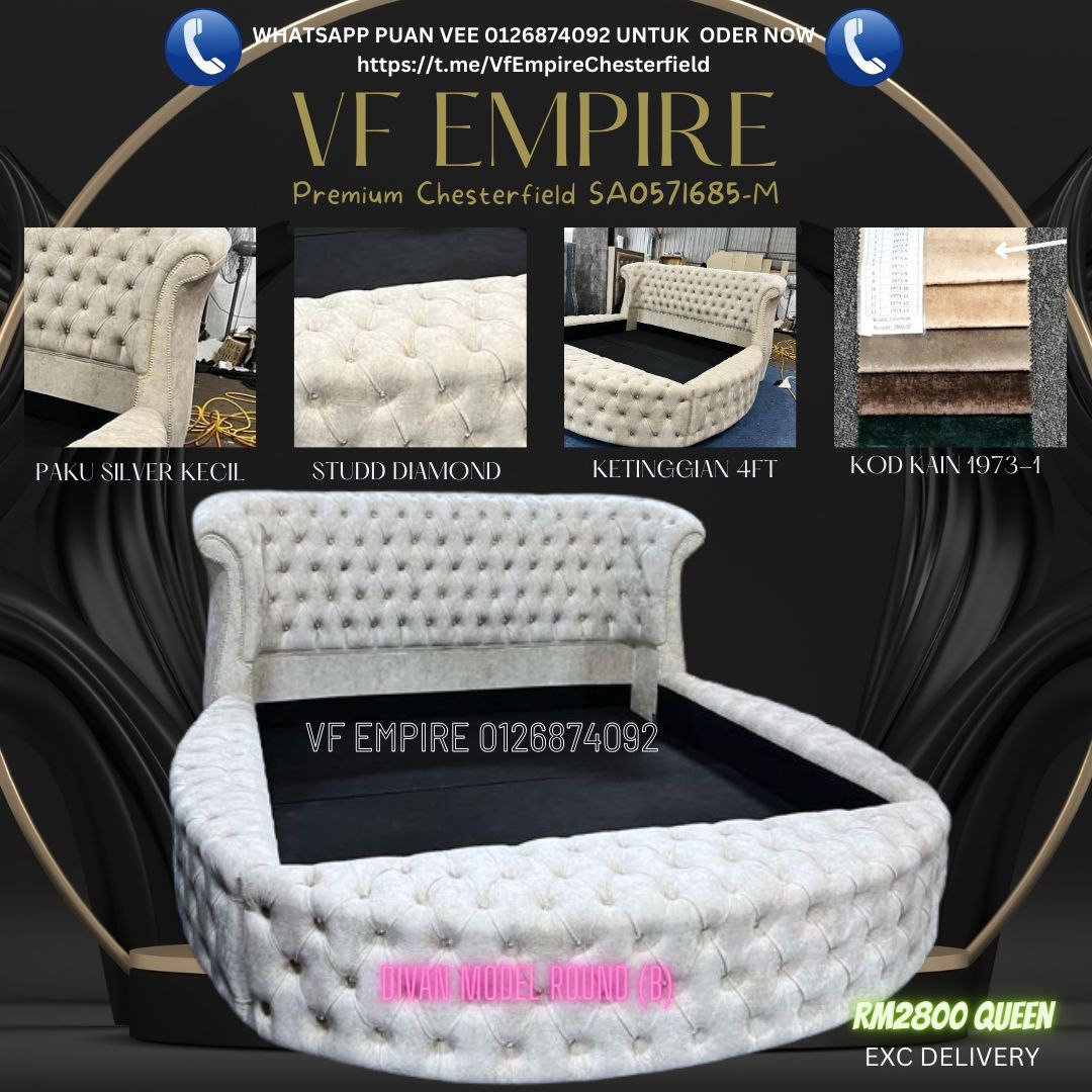 🔸 DIVAN CHESTERFIELD MODEL ROUND (B) 🔸, Furniture & Home Living ...