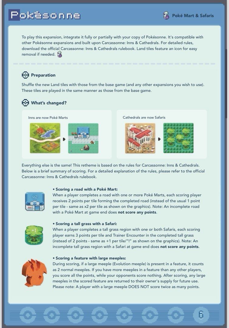 Pokesonne - Pokemon x Carcassonne Pokémon Board Game Custom DIY Version ...