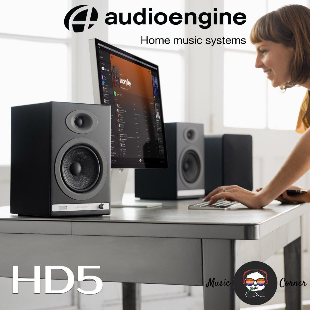 Audioengine HD5 2-Way Active Wireless Bookshelf Speakers, Audio ...