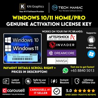 ⭐ Authentic Windows Product License Key | Windows 10 Home / Pro ...