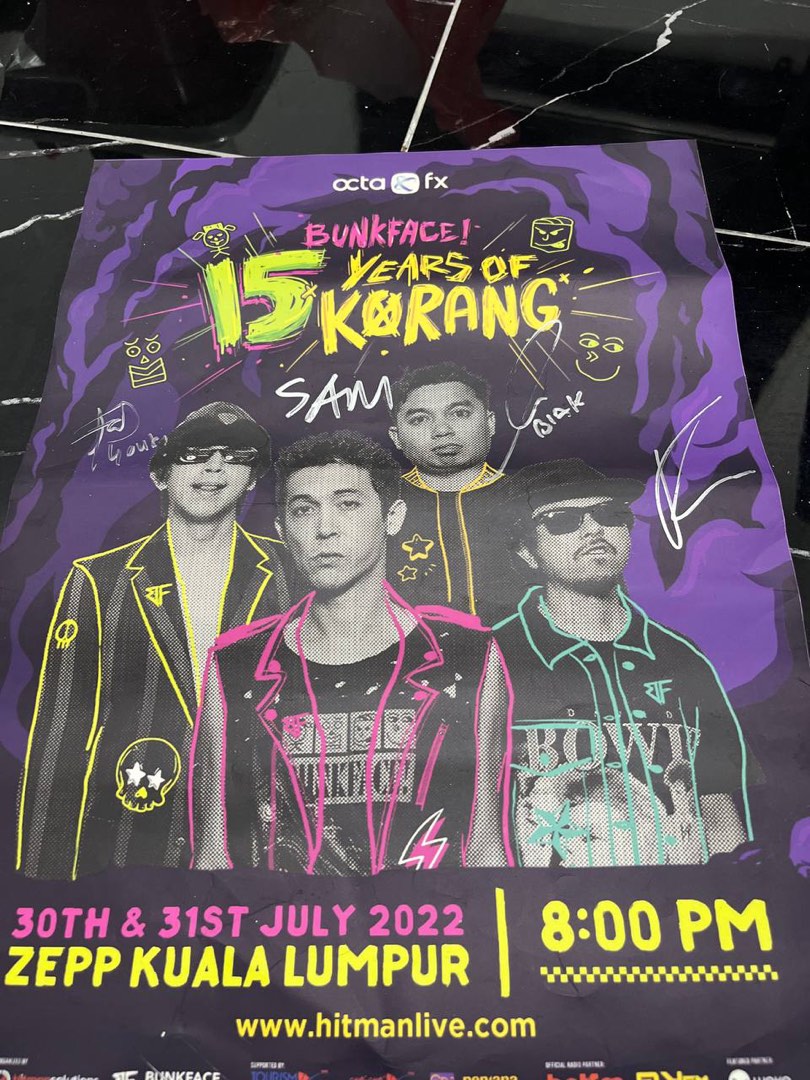 Bunkface! 15th anniversary concert poster, Hobbies & Toys, Collectibles ...