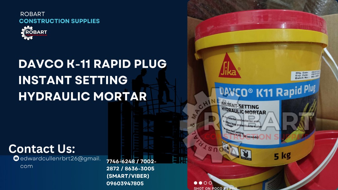 Davco K-11 Rapid Plug Instant Setting Hydraulic Mortar, Commercial ...