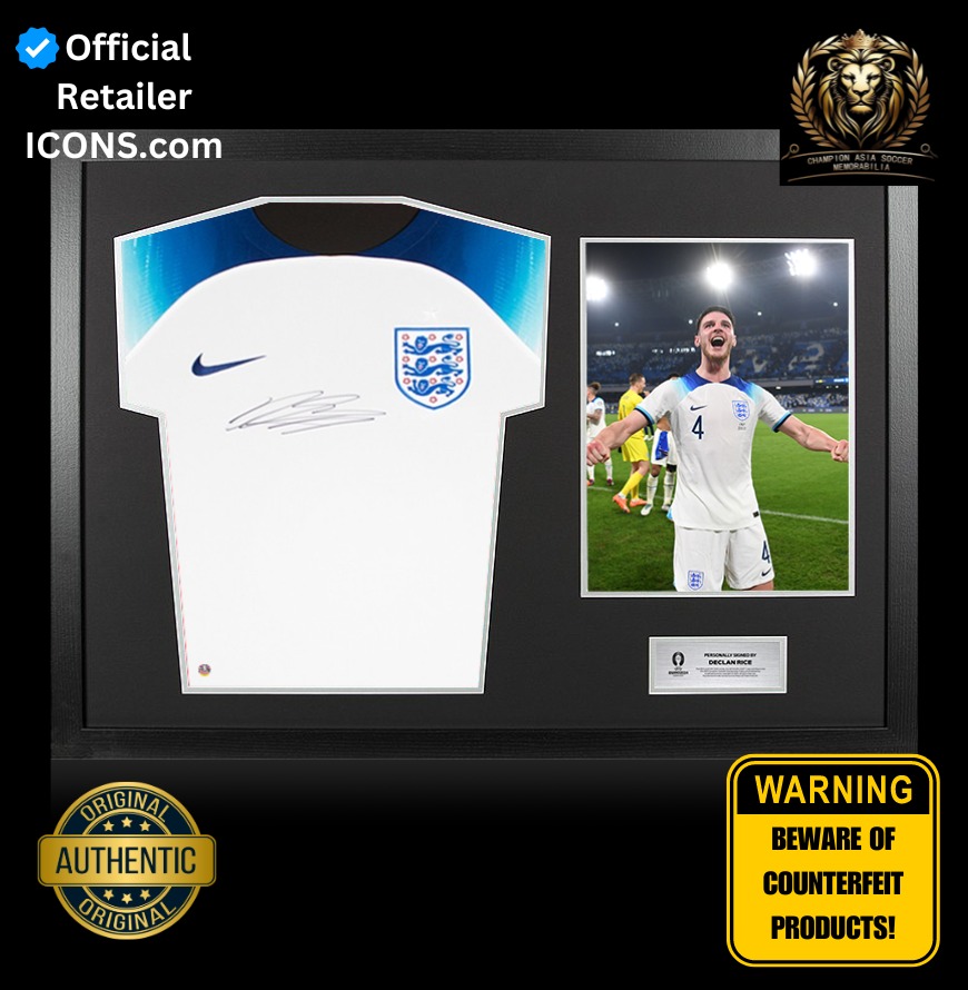 Declan Rice Official UEFA EURO 2024 Front Signed and Hero Framed ...