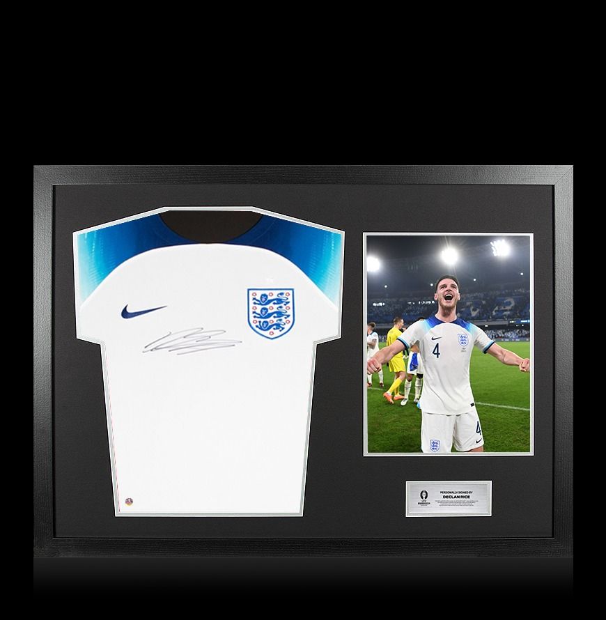 Declan Rice Official UEFA EURO 2024 Front Signed and Hero Framed ...