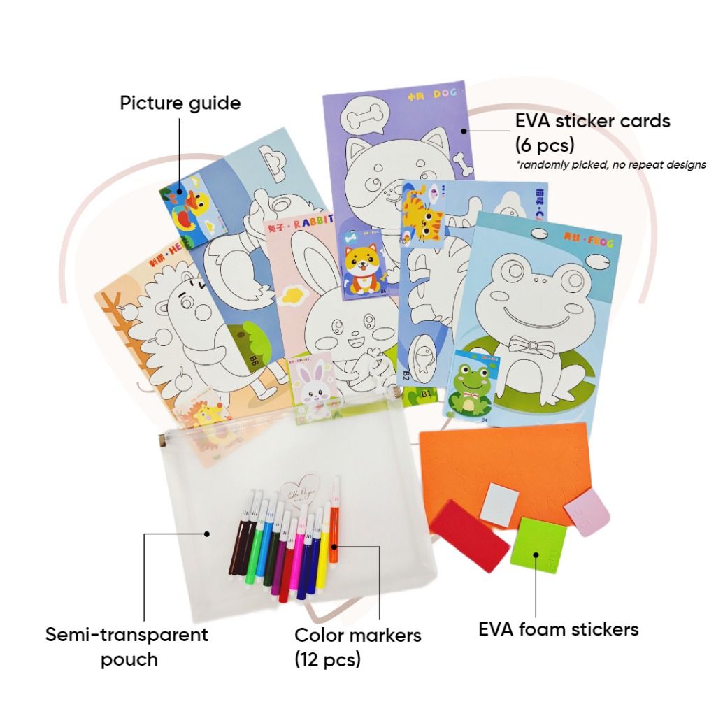 DIY Foil Art EVA Sticker Craft Fun Set Toddlers Kids Children Colorful ...