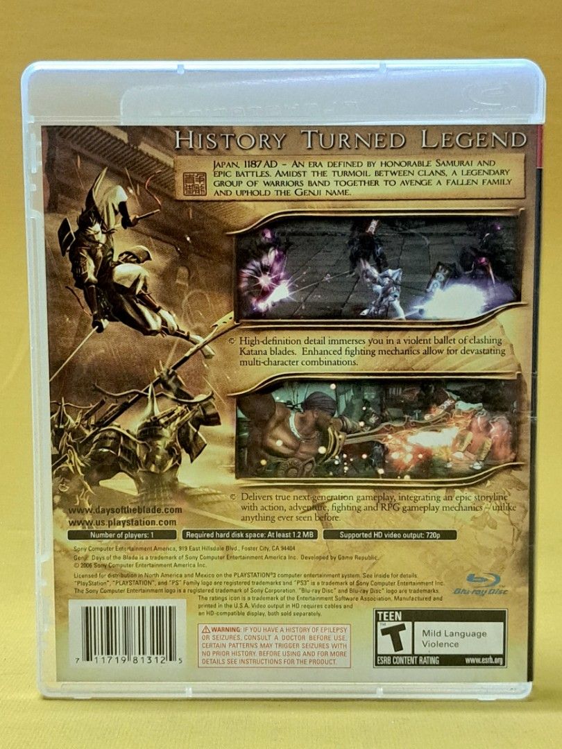 🔥GENJI DAYS OF THE BLADE🔥 PS3 R1, Video Gaming, Video Games ...