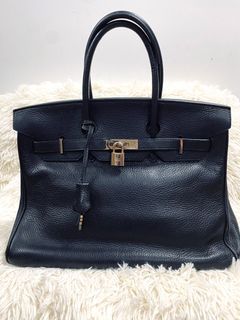 Hermes Birkin 35 Blue Iris, Luxury, Bags & Wallets on Carousell