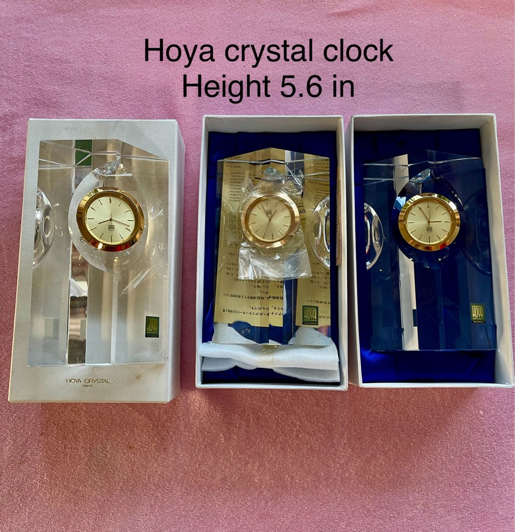 Hoya crystal table clock, Furniture & Home Living, Home Decor, Clocks ...