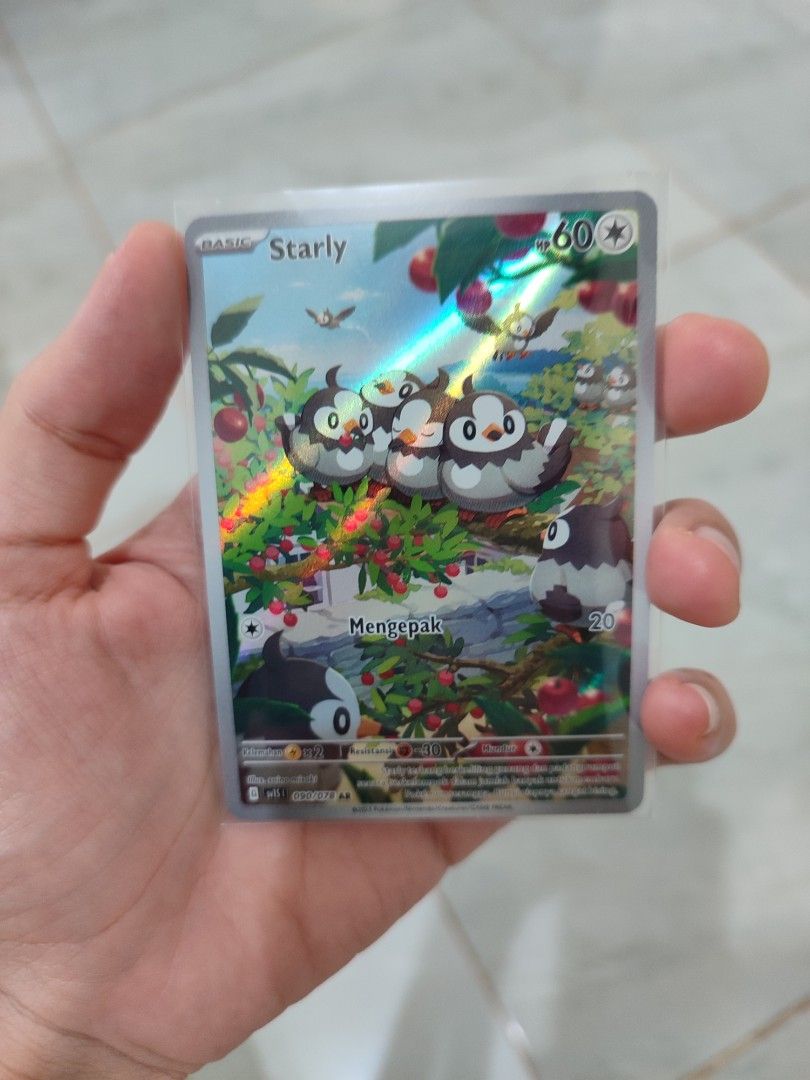 Kartu Pokemon Indonesia Starly AR, Toys & Collectibles, Permainan Papan ...