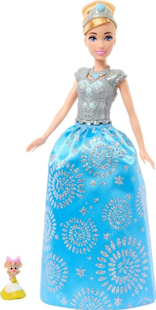 Mattel Disney Princess Cinderella Fashion Doll & Mystery Friend with 12 ...