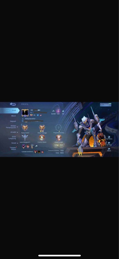 Nego Mobile Legends Account 310 Skins & Legend Skins, Video Gaming ...