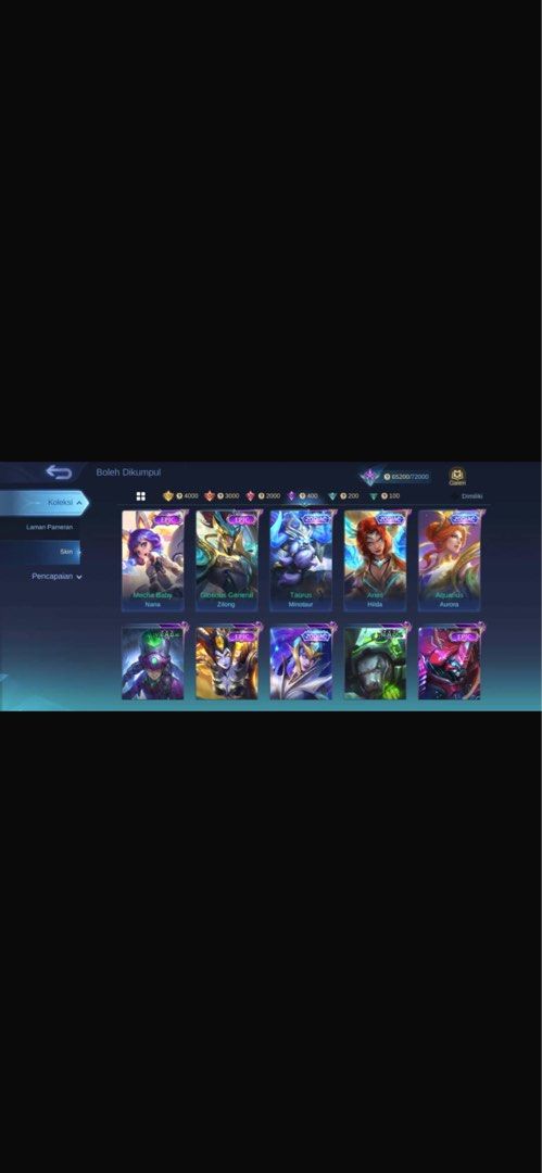 Nego Mobile Legends Account 310 Skins & Legend Skins, Video Gaming ...