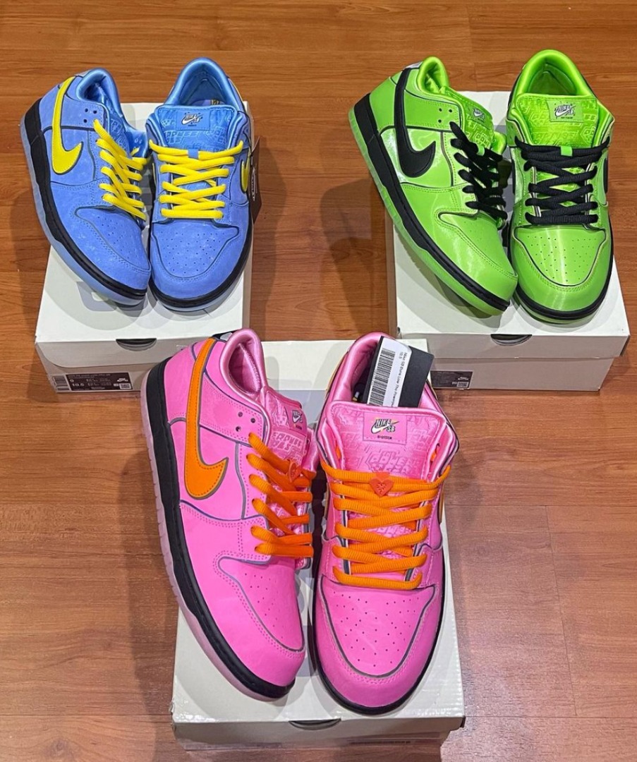 Nike Dunk Low Power Puff Girls set, Men's Fashion, Footwear, Sneakers ...