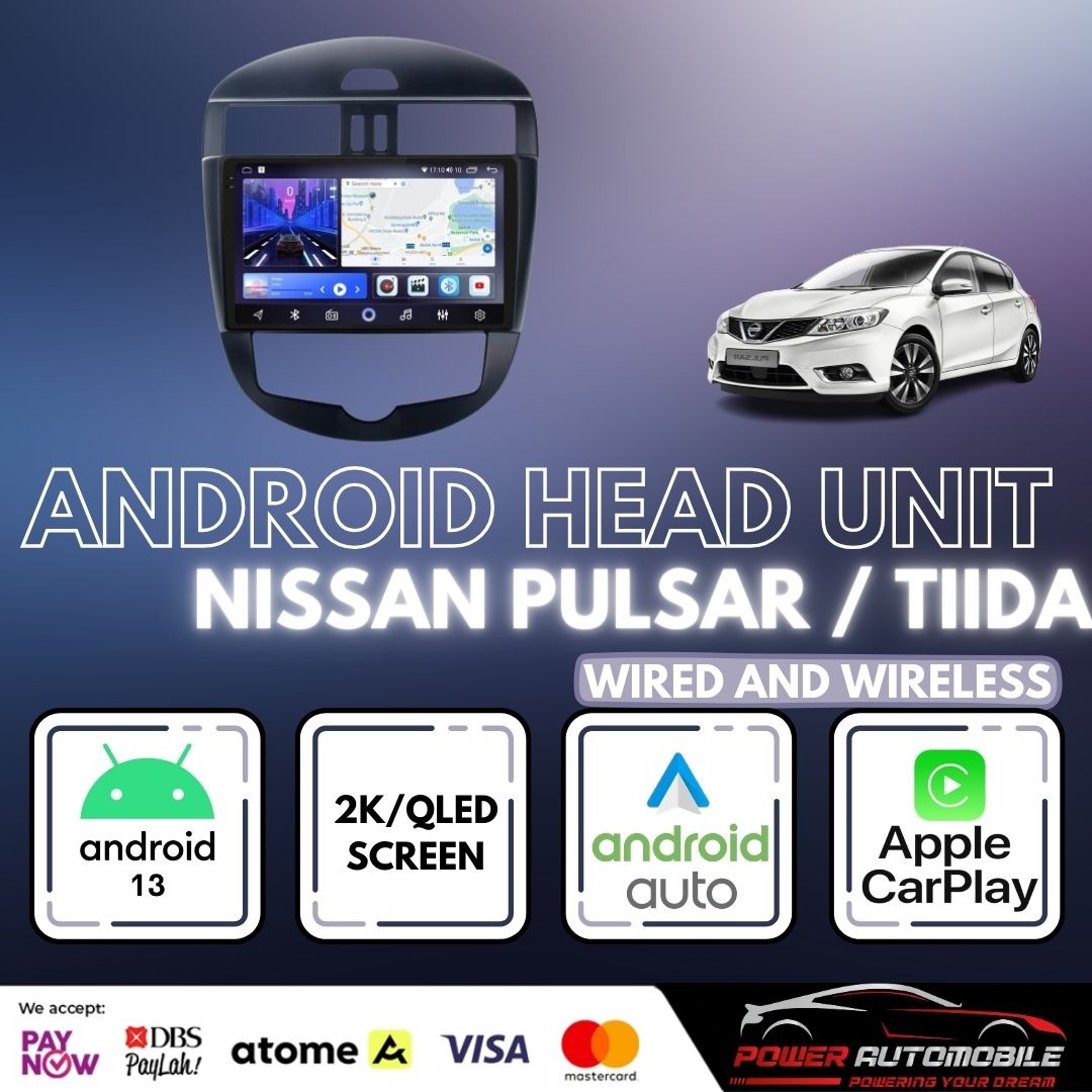 NISSAN PULSAR TIIDA 2013-2018 9 INCH 2K ANDROID 13 PLAYER HEADUNIT CAR ...