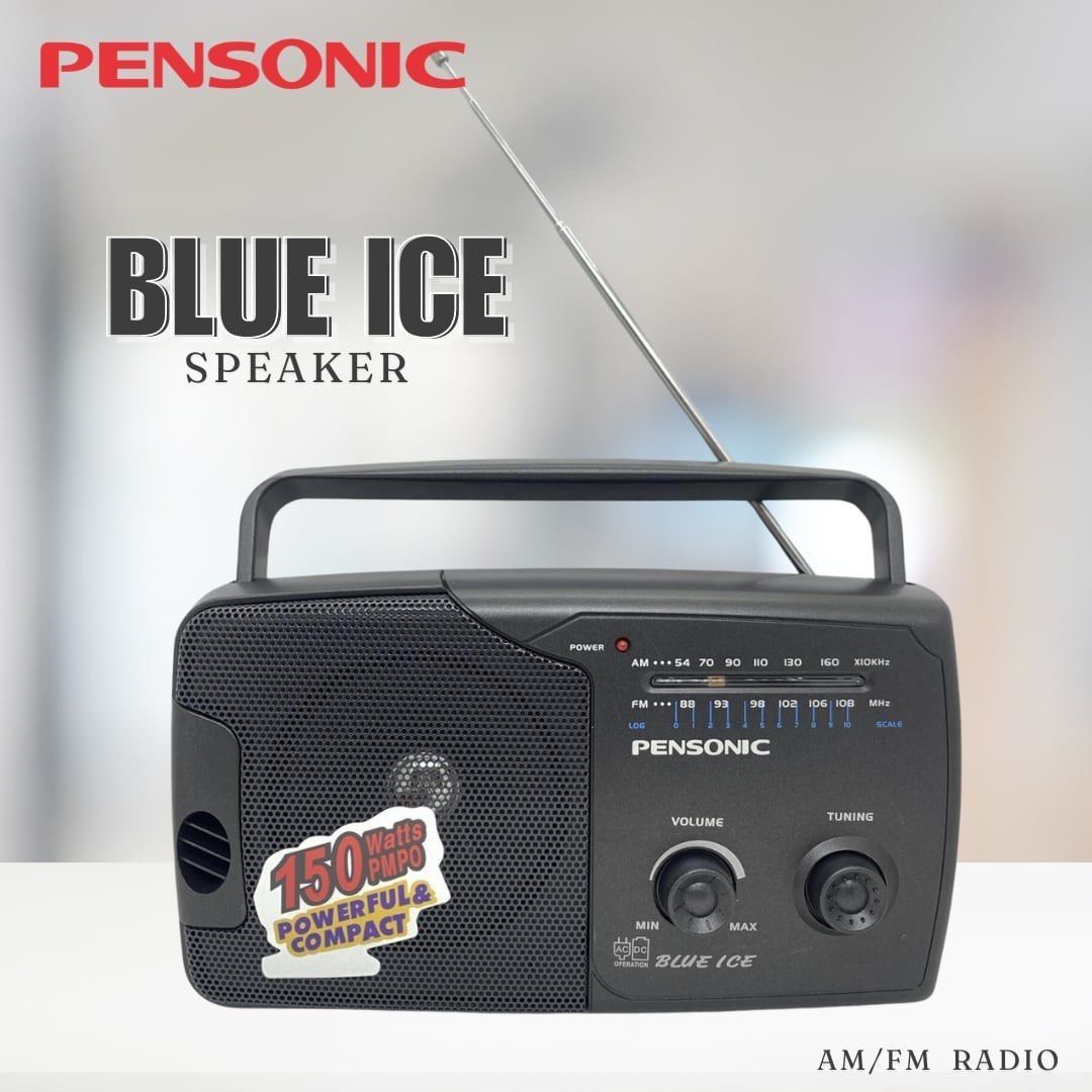 PENSONIC Blue Ice Portable 220V AM/FM Radio with Antenna Dynamic Bass ...