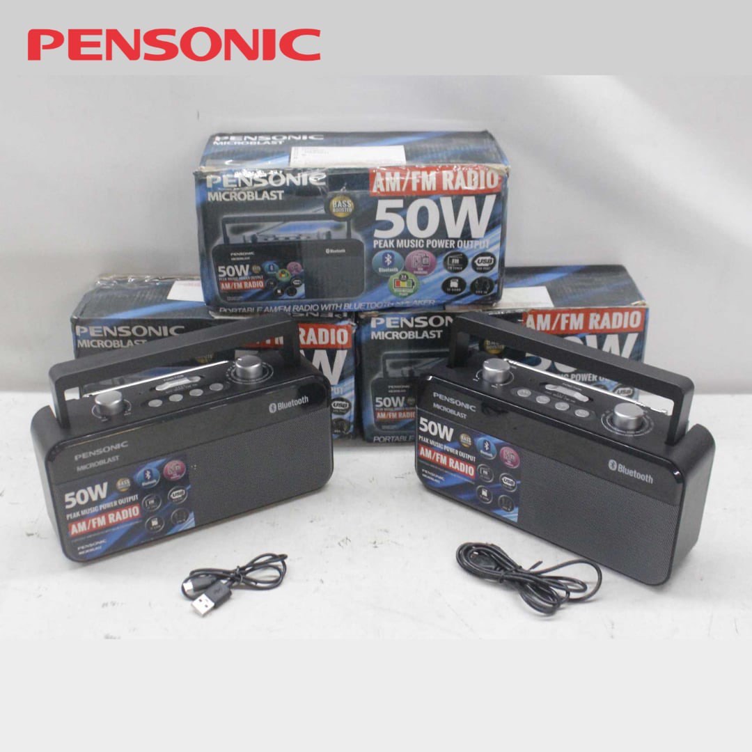 PENSONIC Microblast AM/FM Radio/Bluetooth/USB 50W Portable Wireless ...