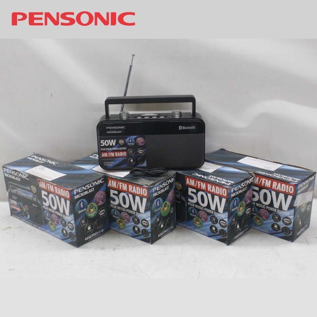 PENSONIC Microblast AM/FM Radio/Bluetooth/USB 50W Portable Wireless ...