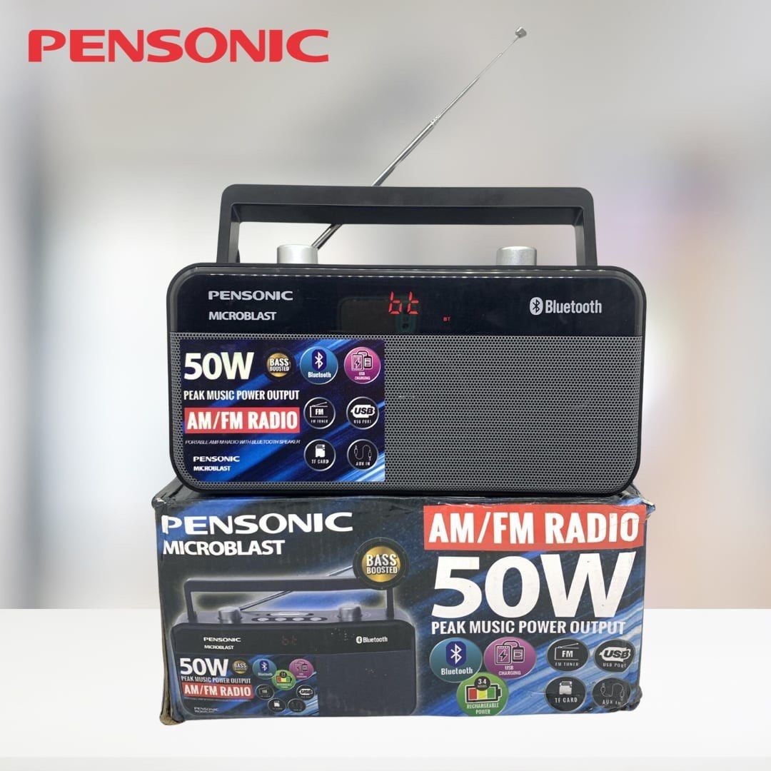 PENSONIC Microblast AM/FM Radio/Bluetooth/USB 50W Portable Wireless ...