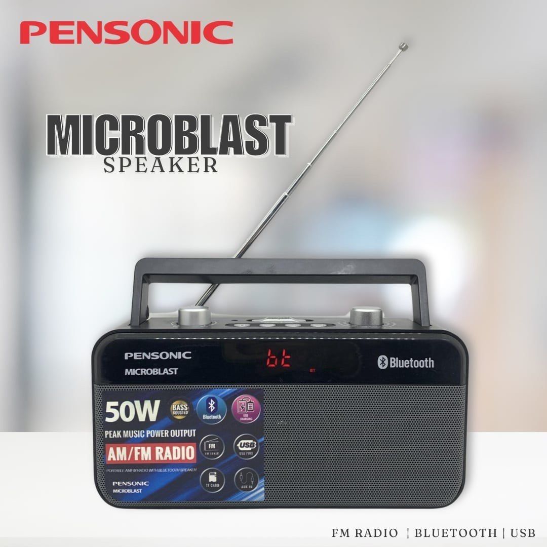 PENSONIC Microblast AM/FM Radio/Bluetooth/USB 50W Portable Wireless ...