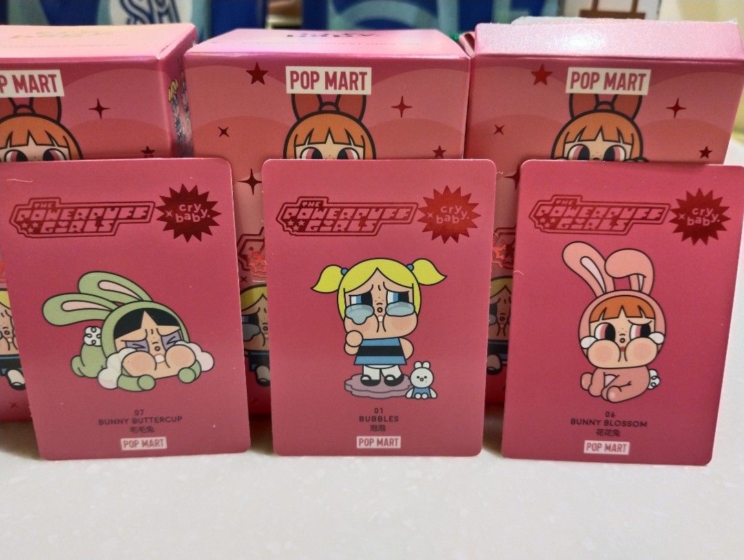 Popmart Crybaby Powerpuff Girls Bunny blossom buttercup Bubbles arttoys ...