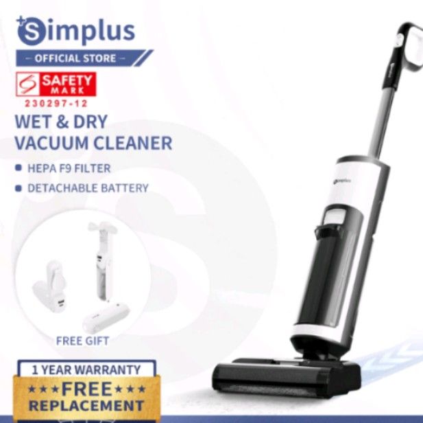 Simplus Wet Dry Mop Vacuum Cleaner 3-In-1 Cordless S-Clean V1 Smart ...