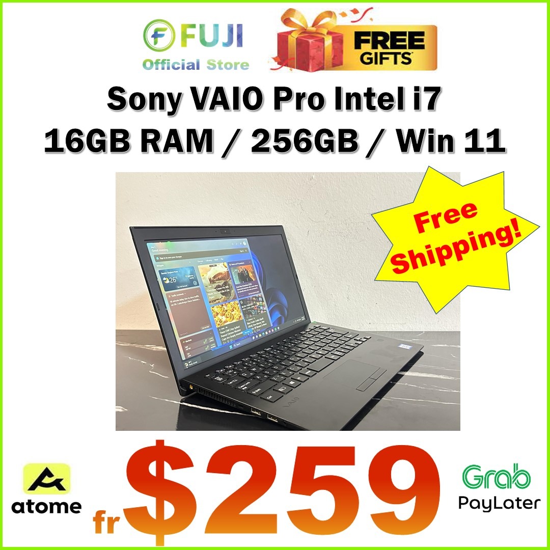 Sony Vaio Pro i7 SSD Laptop - 14 Inch FHD - 8GB RAM + 256GB SSD - Free MS Office - Win 11 - Fast ...
