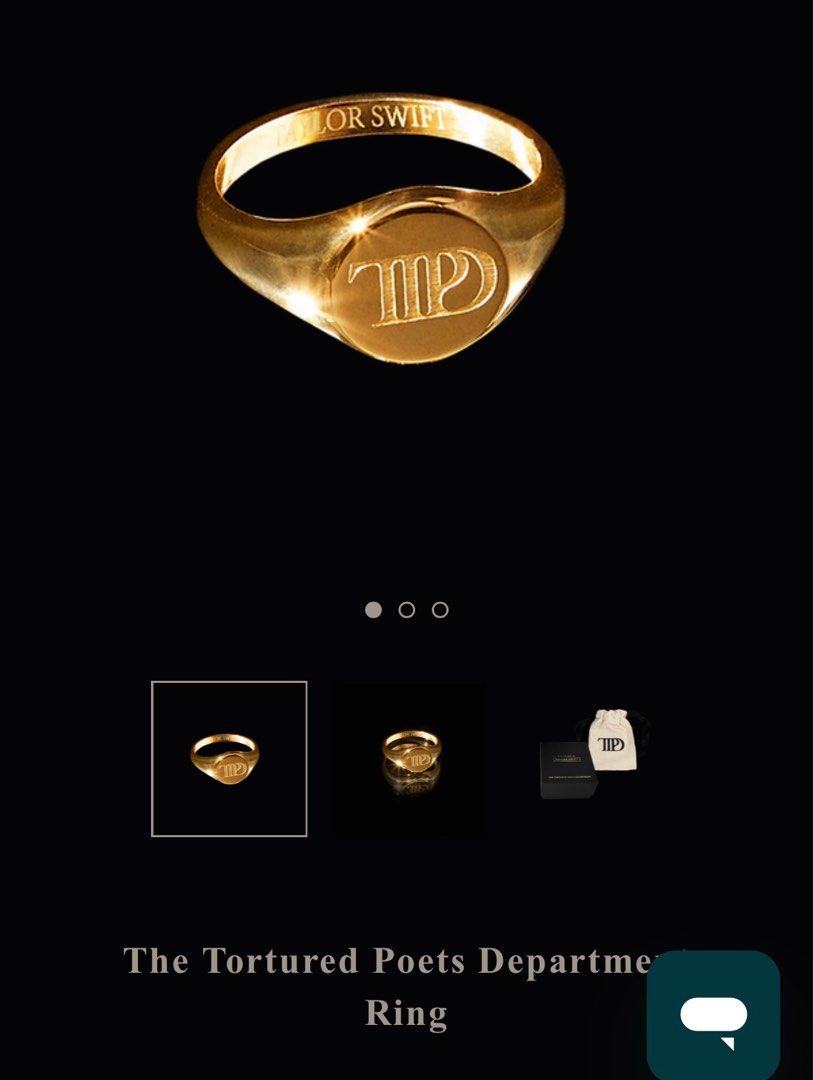 Taylor Swift TTPD Ring, Women's Fashion, Jewelry & Organisers, Rings on ...