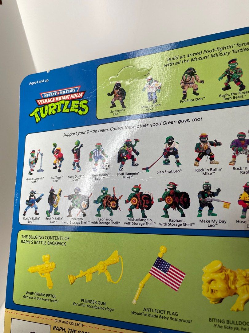 TMNT Vintage Teenage Mutant Ninja Turtles Mutant Military Raph 1991 ...