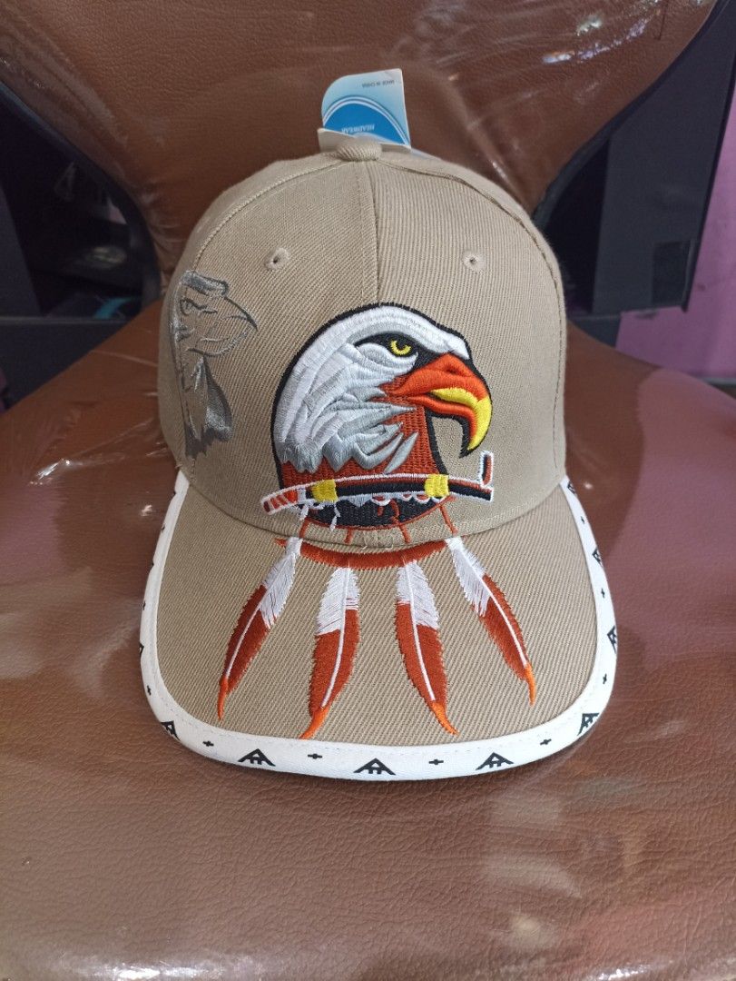 Topi Logo Elang Coklat, Fesyen Pria, Aksesoris, Topi di Carousell